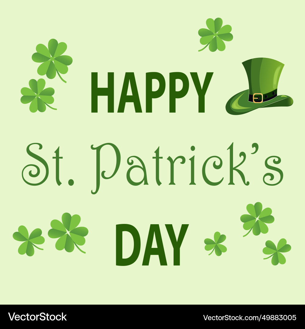 Happy saint patricks day typography card design Vector Image