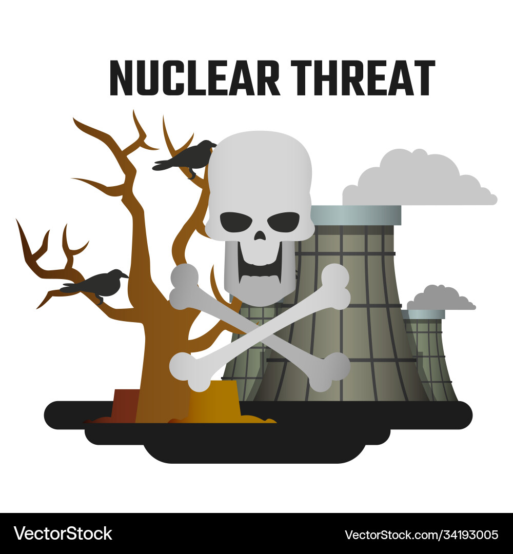 Harm nuclear energy world is in danger Royalty Free Vector