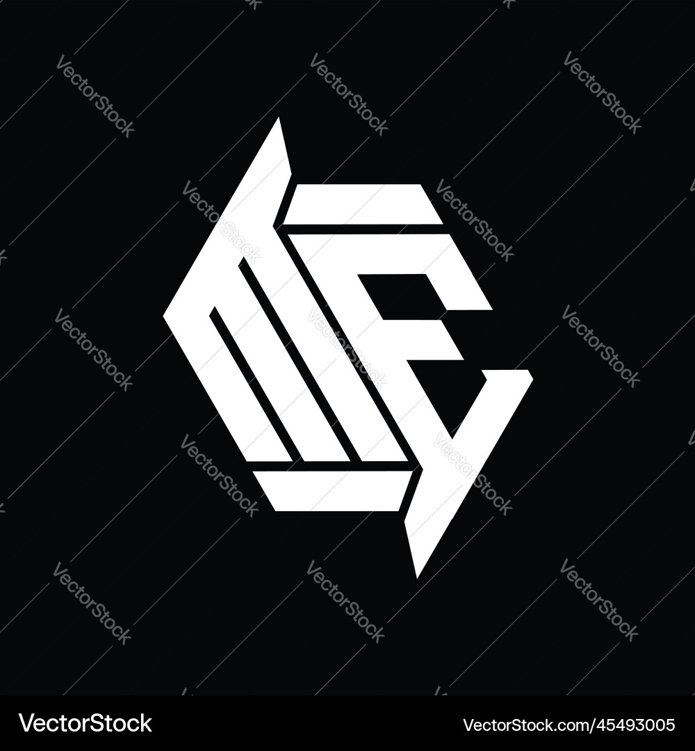 Me logo monogram hexagon abstract shape images Vector Image