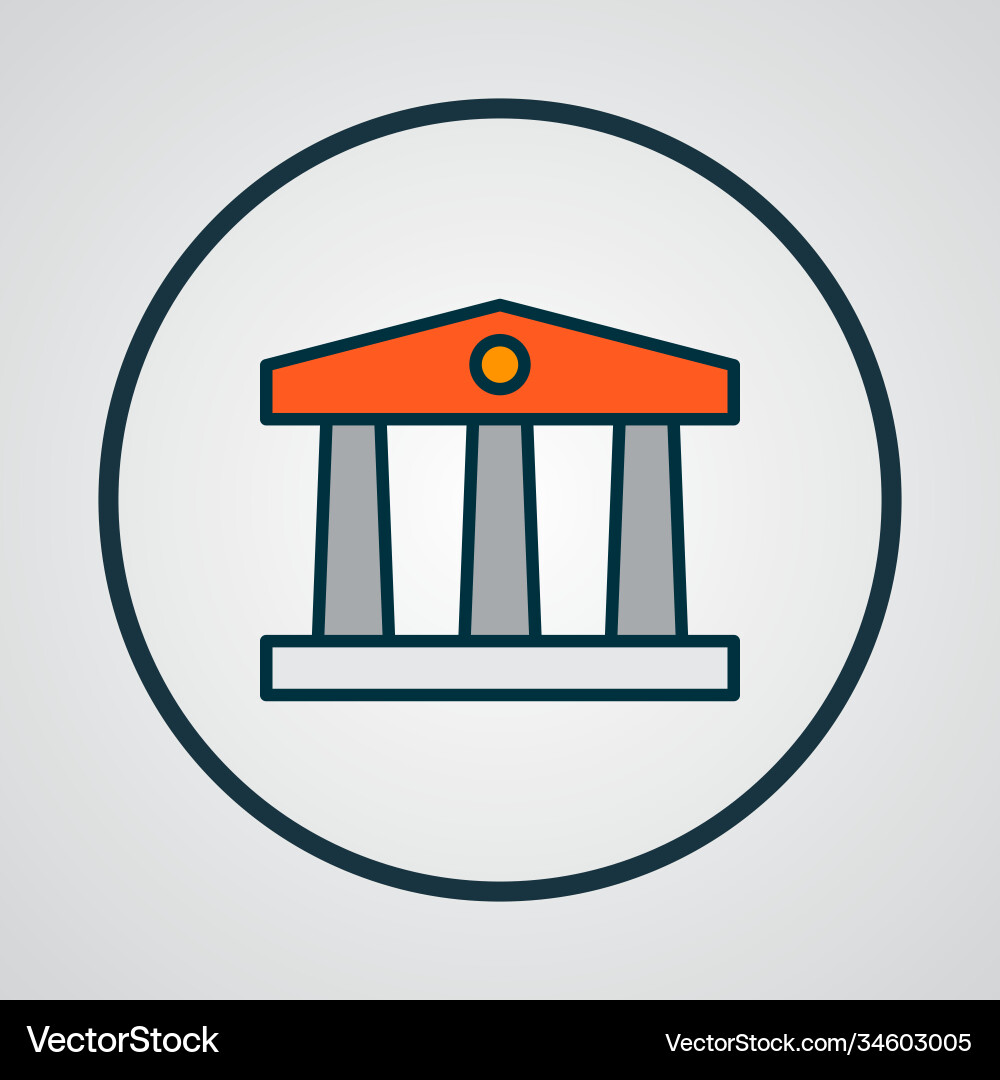 Museum icon colored line symbol premium quality Vector Image
