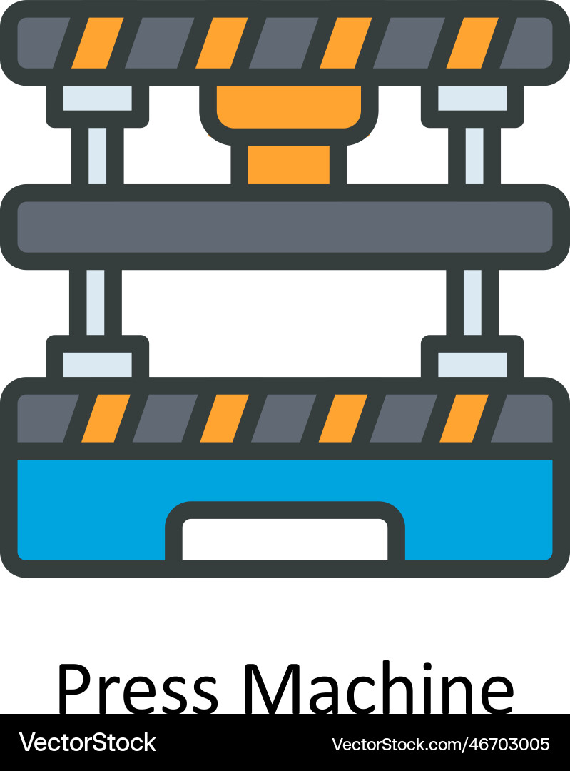 Press machine fill outline icons simple st Vector Image