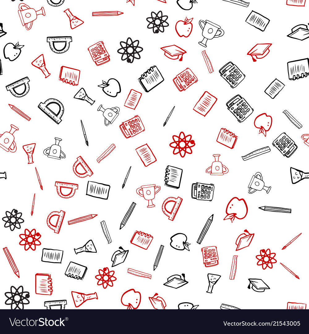 Seamless pattern for school things Royalty Free Vector Image