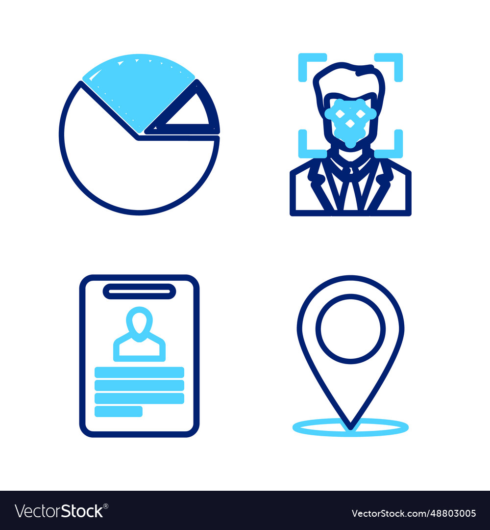 Set line map pin identification badge face Vector Image Set line map pin identification badge face Vector Image