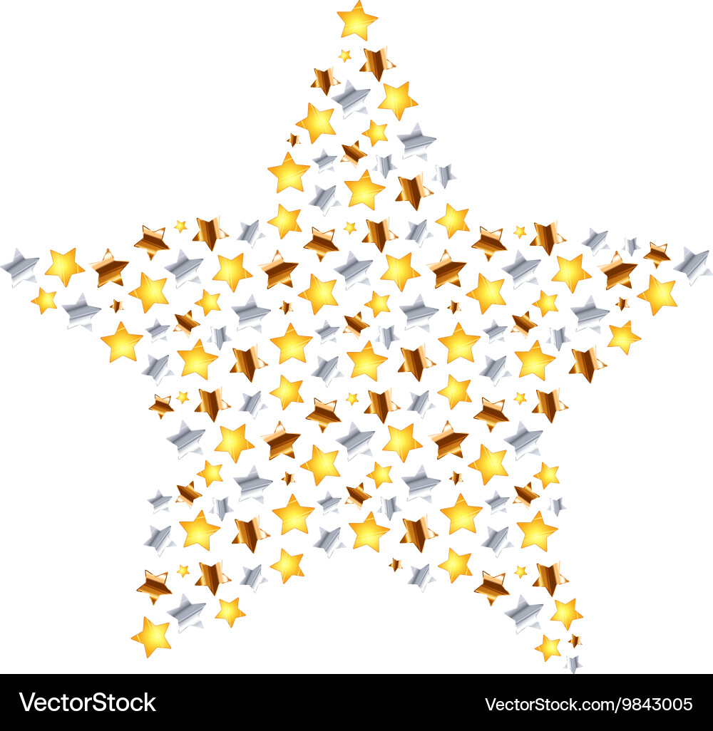 Star made from different many little stars Vector Image