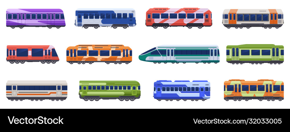 Subway passenger trains high speed metro Vector Image