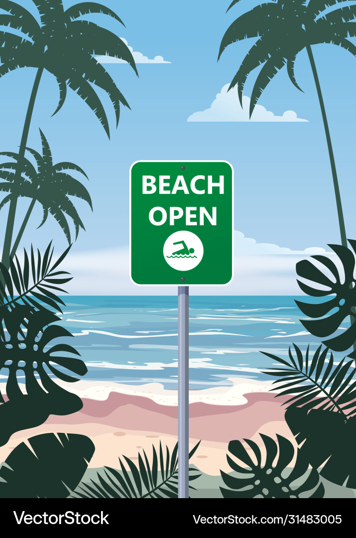Summer beach banner open seascape ocean shore Vector Image