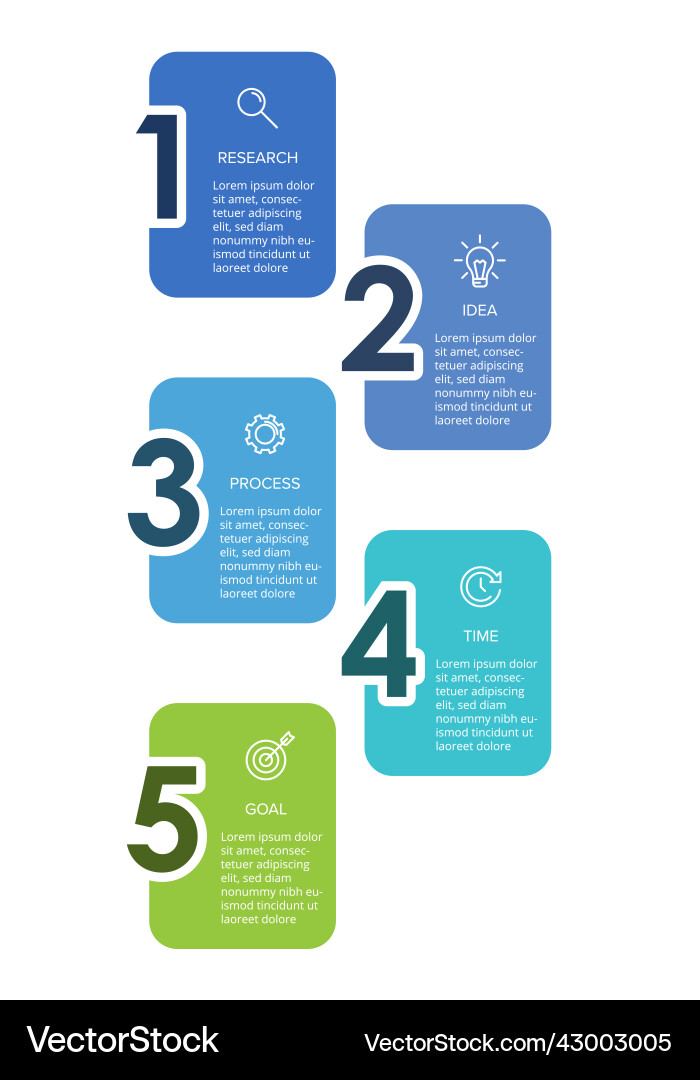 Vertical infographic design with icons and 5 Vector Image