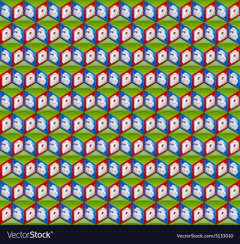 3d cube pattern Royalty Free Vector Image - VectorStock