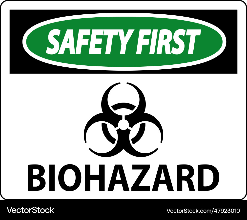 Biohazard sign safety first sign Royalty Free Vector Image
