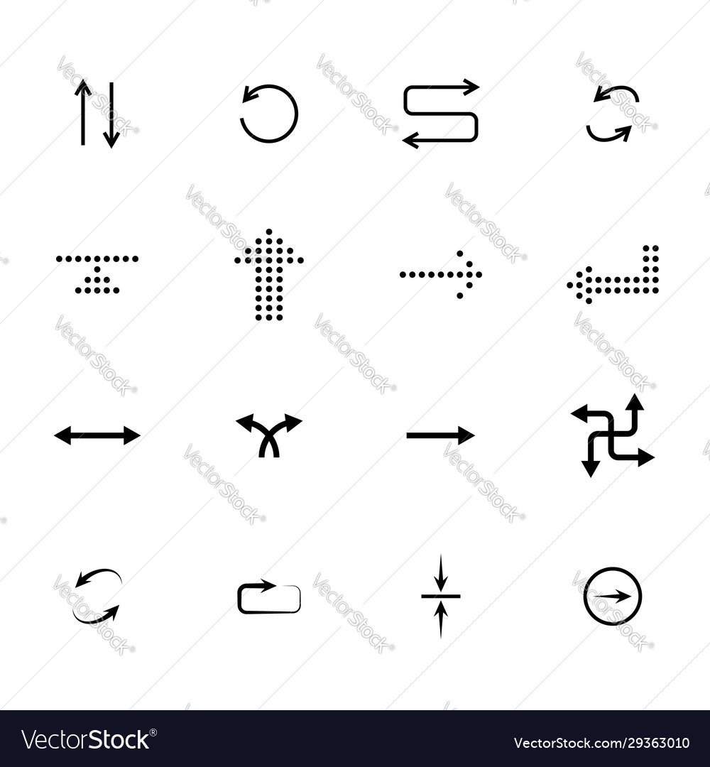 Black arrows icon set pointers for navigation Vector Image