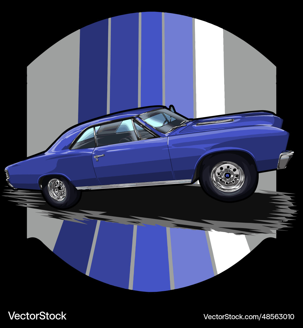 Blue drag race with black strip Royalty Free Vector Image