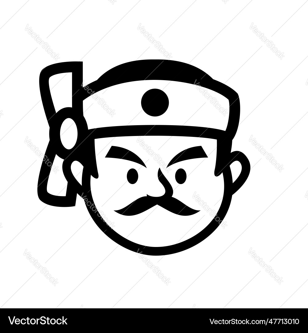 Chef japan restaurant mascot logo icon design Vector Image