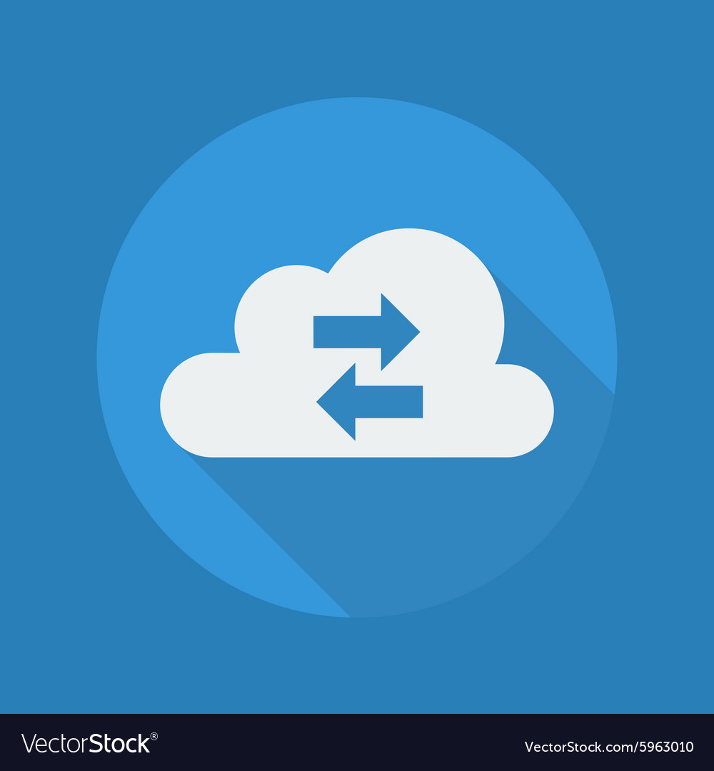 Cloud computing flat icon transfer Royalty Free Vector Image