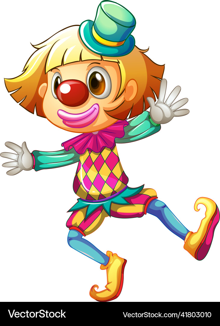 Colourful clown cartoon character Royalty Free Vector Image