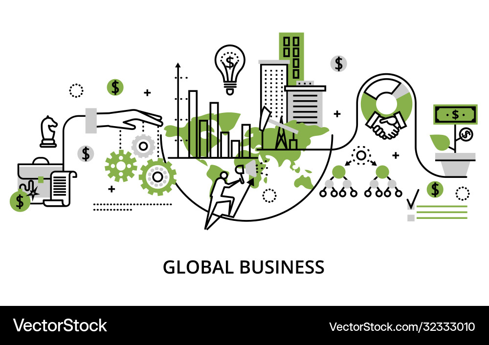Concept global business process and finance Vector Image