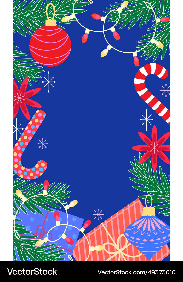 Festive new year blue background with decorative Vector Image