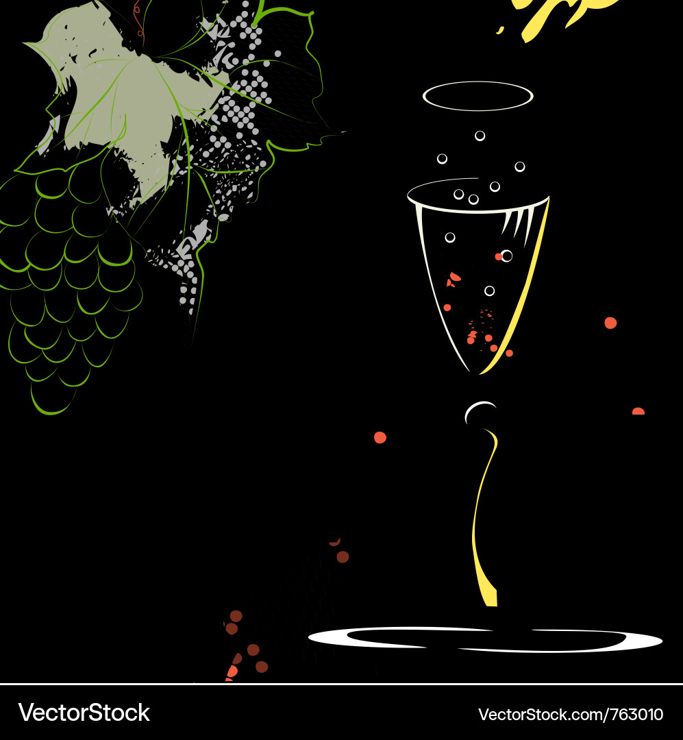 Glass of champagne Royalty Free Vector Image - VectorStock