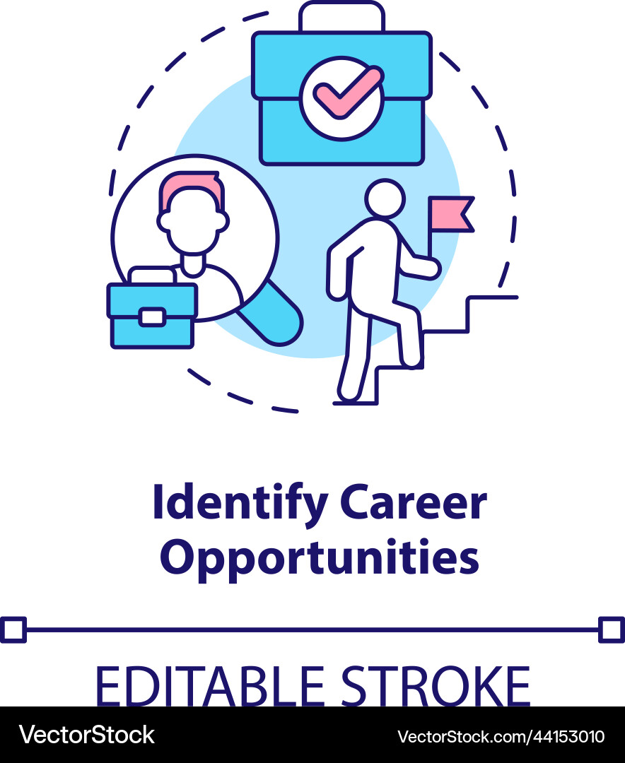 Identify career opportunities concept icon Vector Image