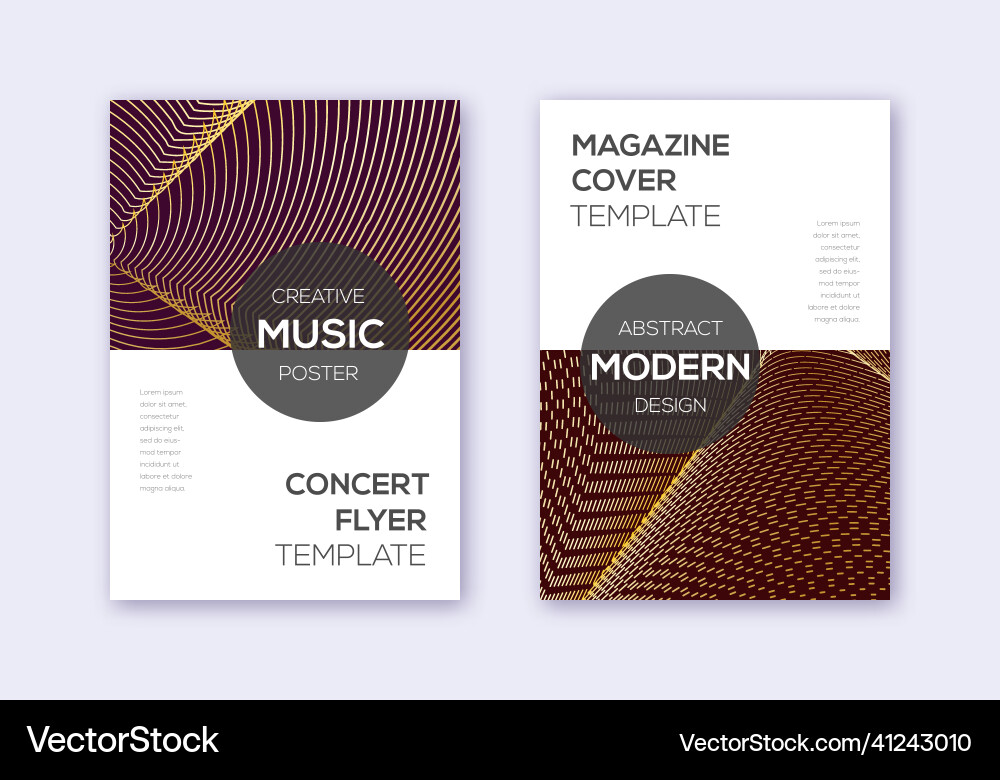 Modern cover design template set gold abstract li Vector Image
