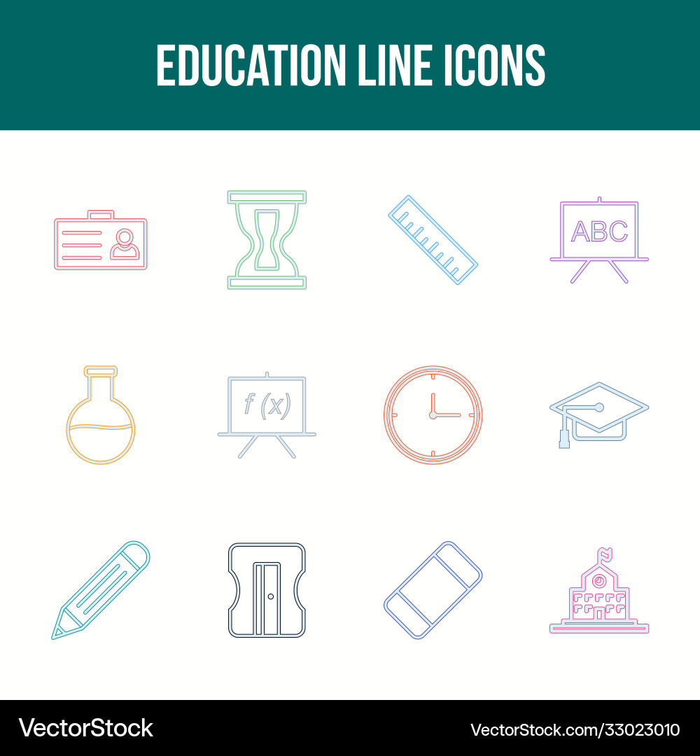 Unique education line icon set Royalty Free Vector Image