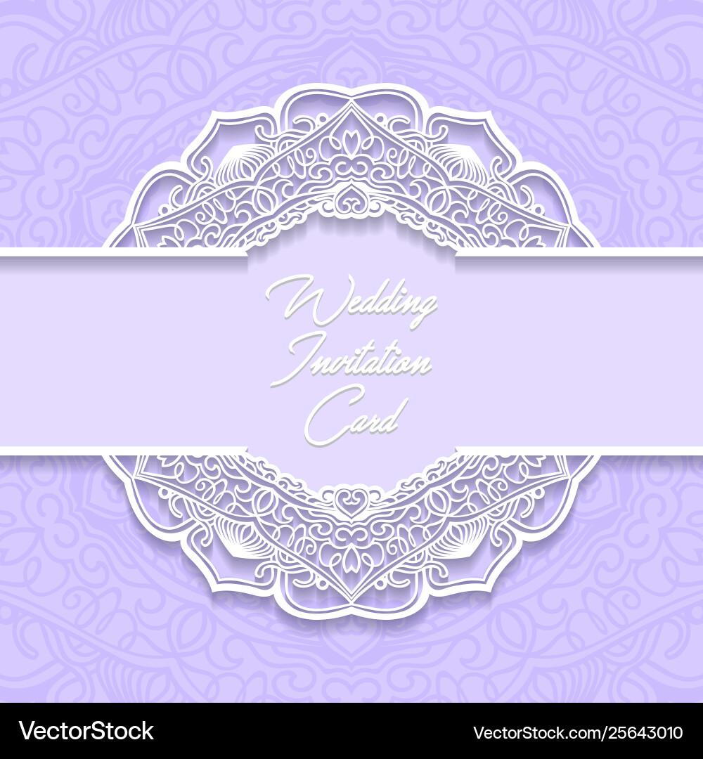 Wedding invitation card paper cut design Vector Image