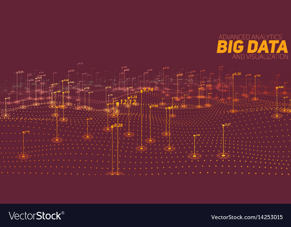 Big data brown plot visualization Royalty Free Vector Image