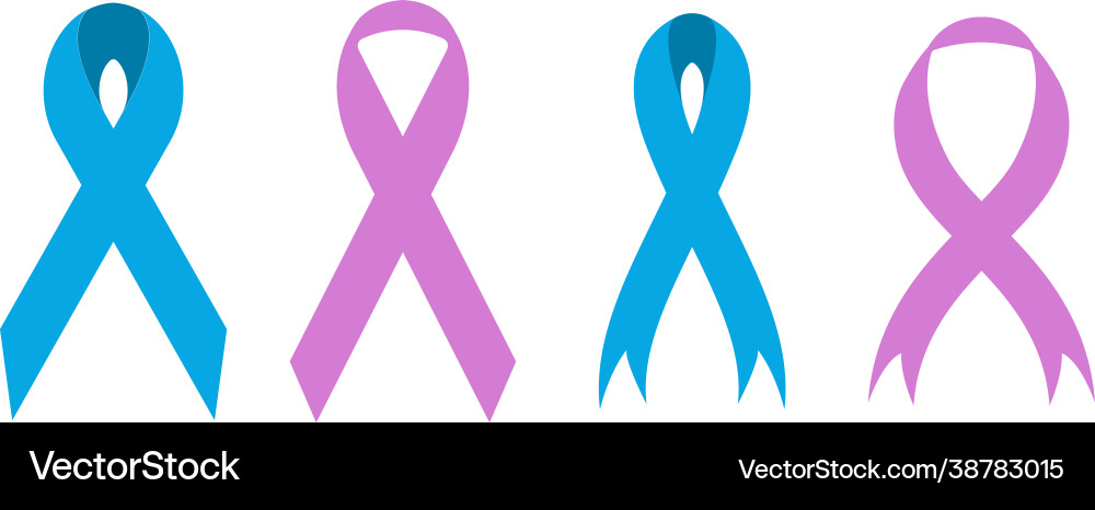 Breast cancer ribbon icon design set bundle Vector Image