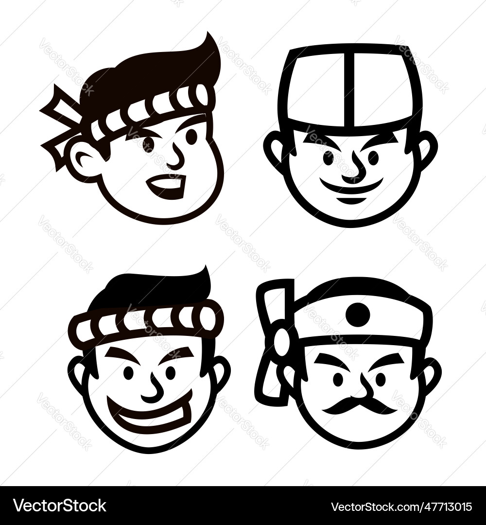 Chef japan restaurant mascot logo icon design Vector Image