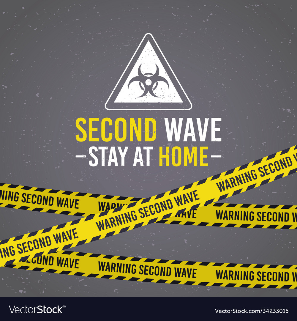 Covid19 second wave lettering campaign Royalty Free Vector