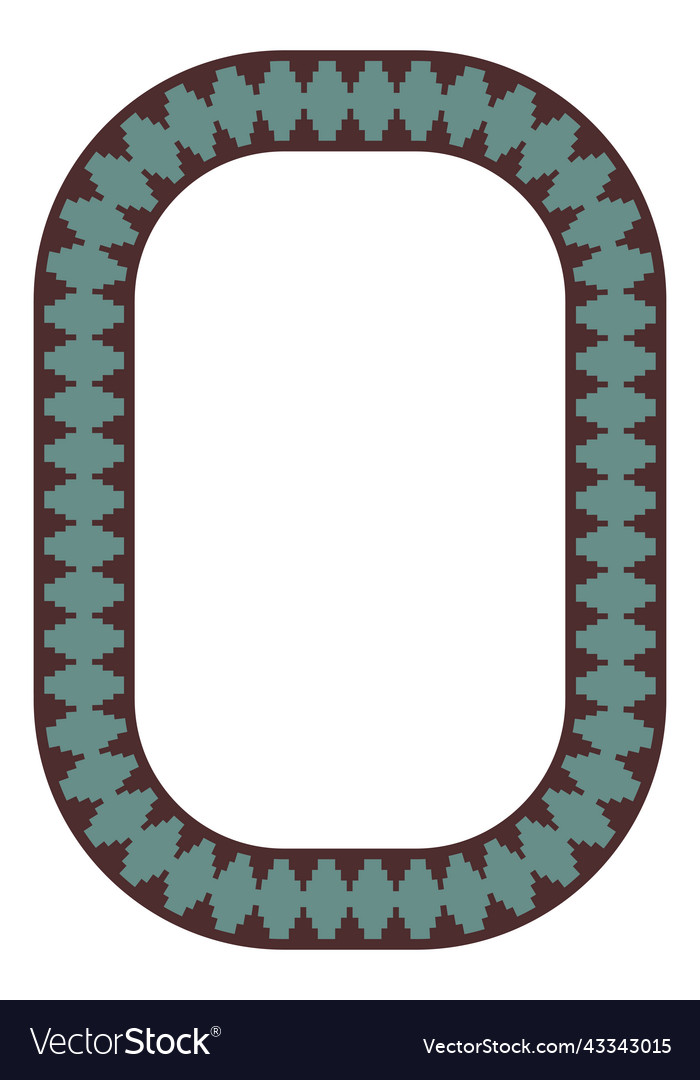 Ethnic frame rectangular border with native Vector Image