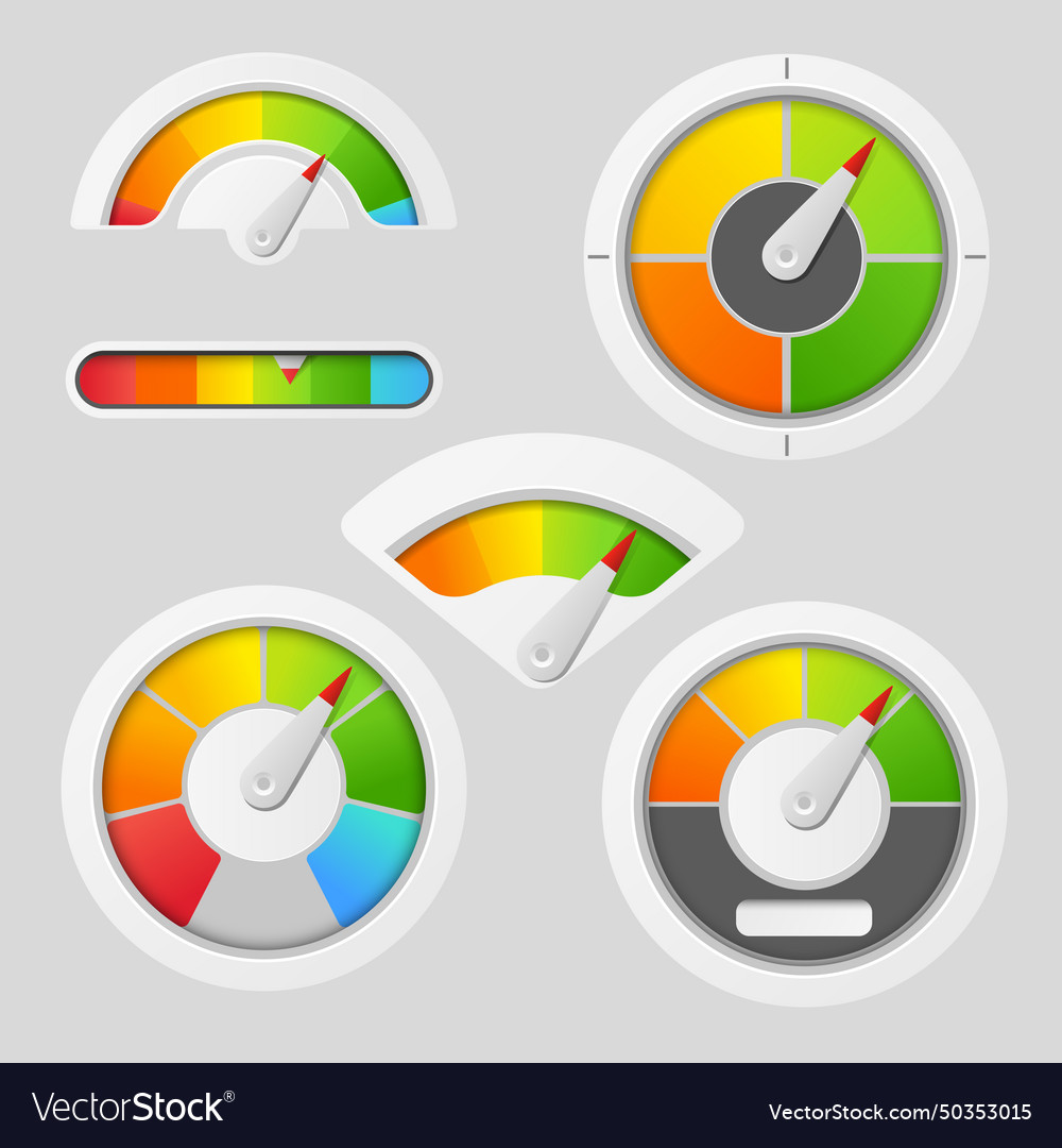 Gauge chart meter elements Royalty Free Vector Image
