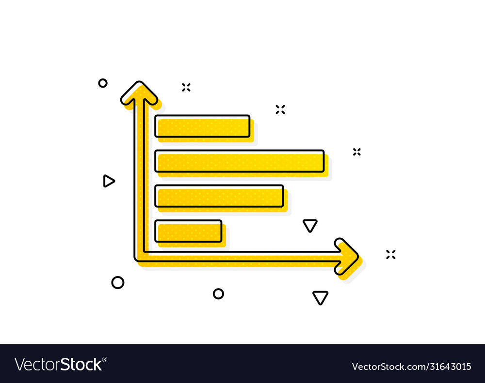 Horizontal chart icon column graph sign Royalty Free Vector