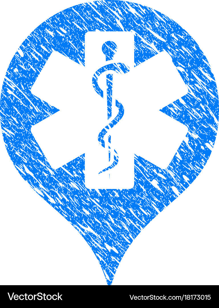 Hospital map marker grunge icon Royalty Free Vector Image