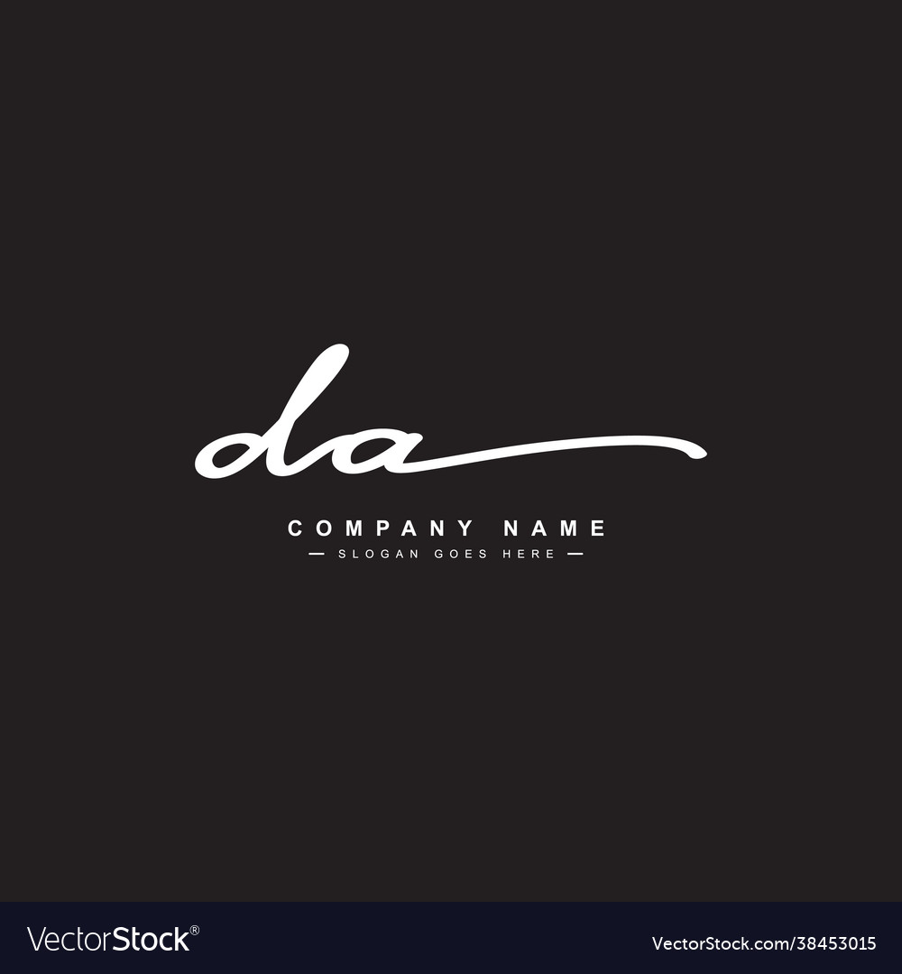 Initial letter da logo - handwritten signature Vector Image Initial letter da logo - handwritten signature Vector Image