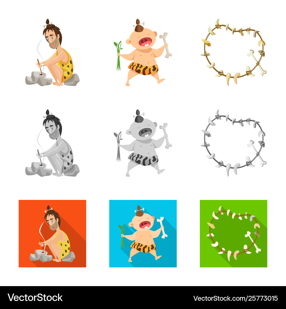 Isolated object evolution and prehistory sign Vector Image
