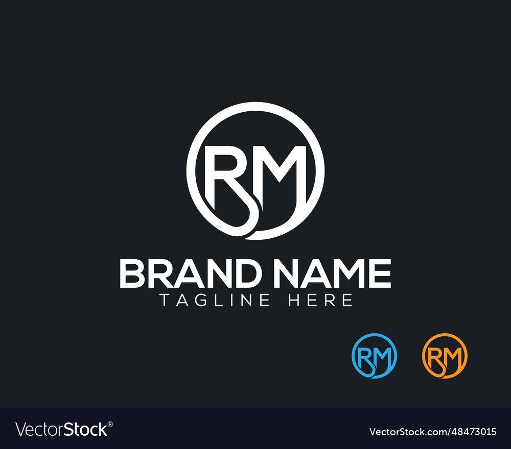 Letters rm and mr linked circle monogram logo Vector Image