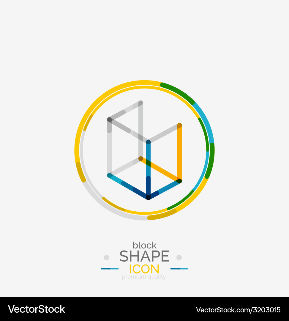 Minimal line design logo business icon block Vector Image