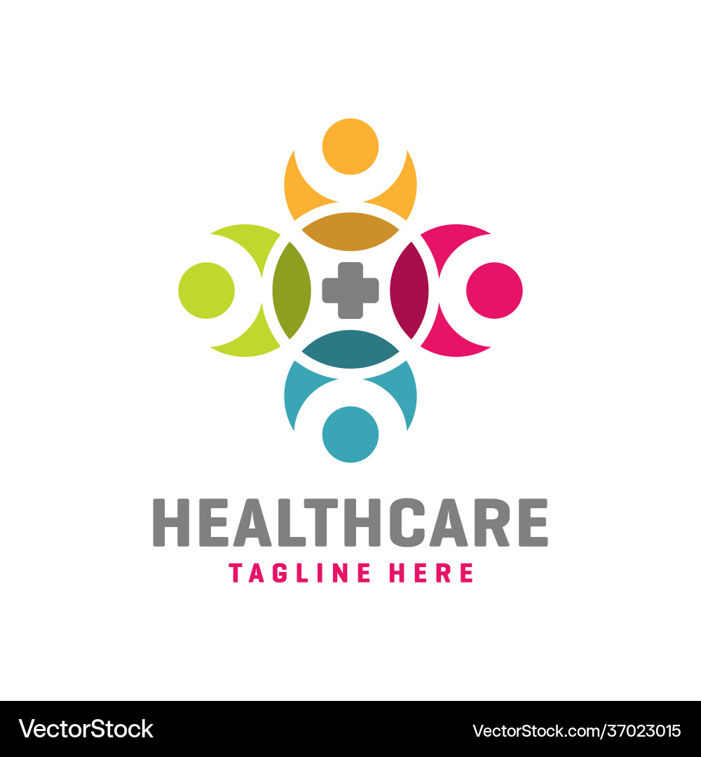 Modern health community logo Royalty Free Vector Image