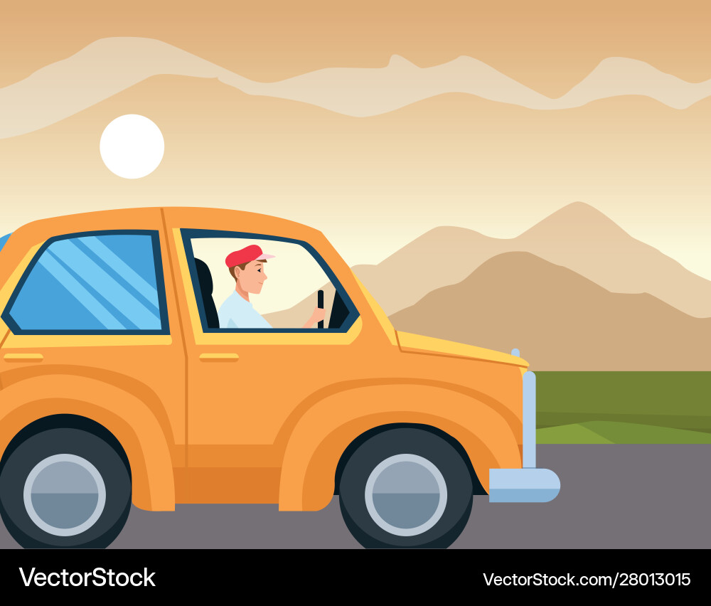 Person driving car design Royalty Free Vector Image
