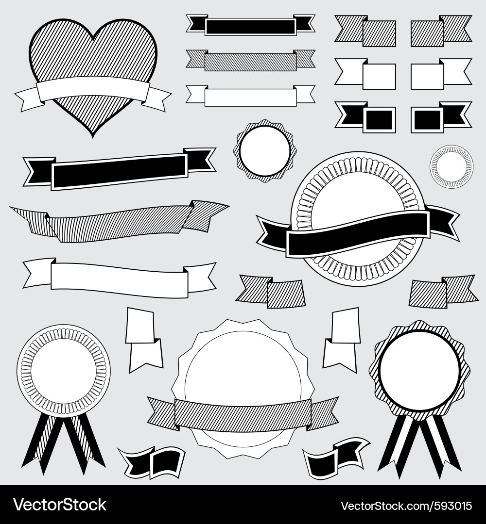 Ribbon and badge designs Royalty Free Vector Image