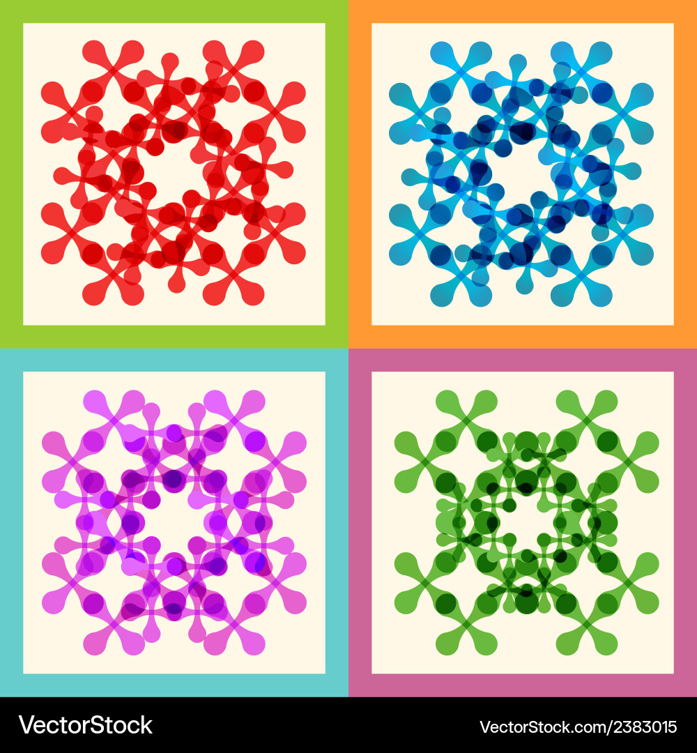 Set color molecule pattern eps Royalty Free Vector Image