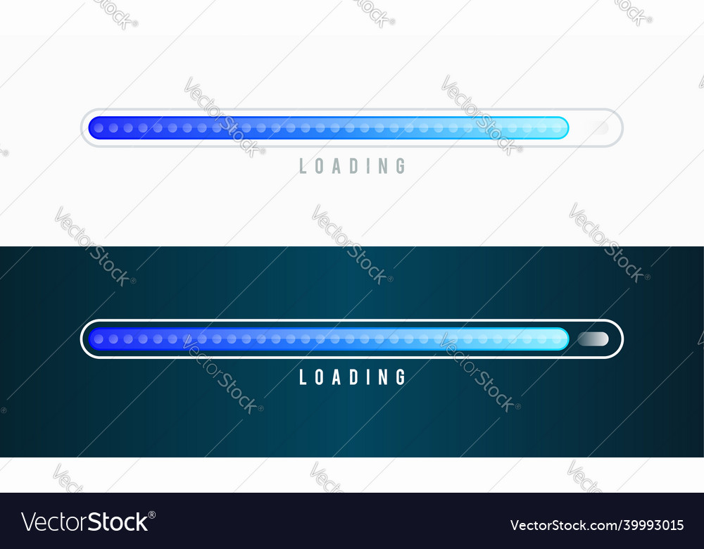 Set of loading bar progress visualization Vector Image