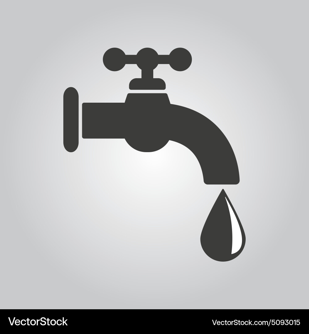 Tap water icon water symbol flat Royalty Free Vector Image