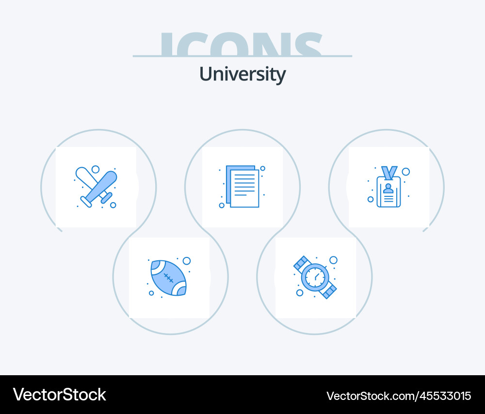 University blue icon pack 5 icon design id paper Vector Image