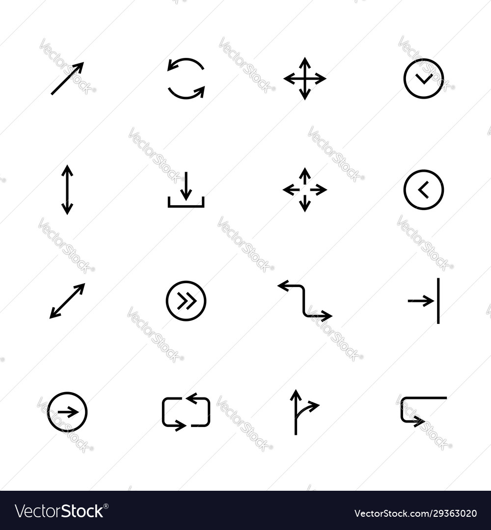 Black arrows icon set pointers for navigation Vector Image