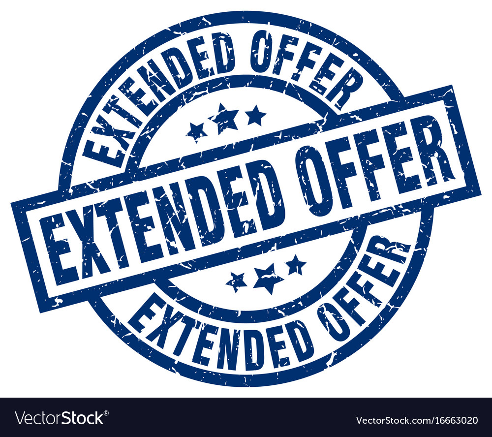 Extended offer blue round grunge stamp Royalty Free Vector