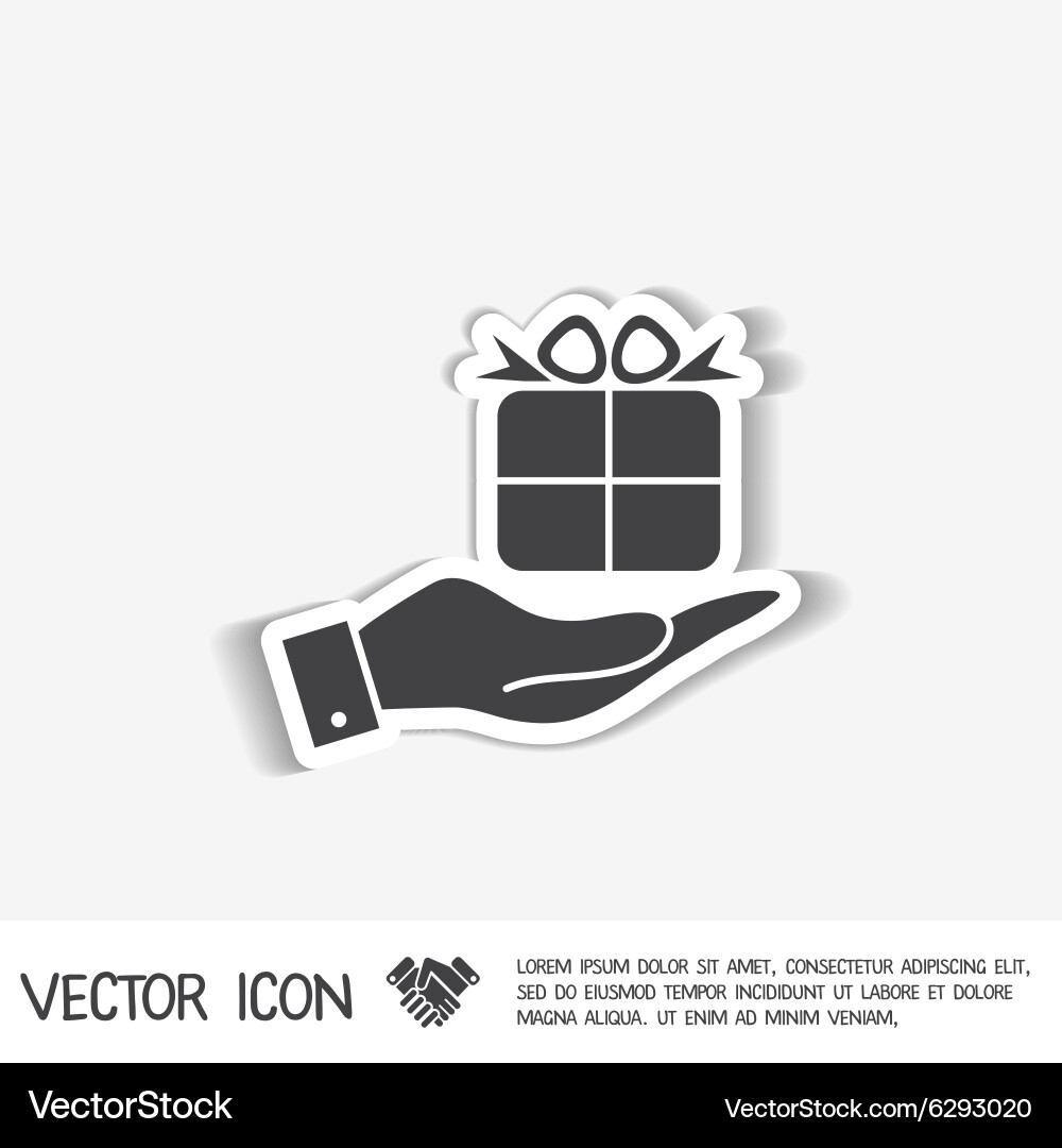 Hand holding a holiday gift box icon Royalty Free Vector