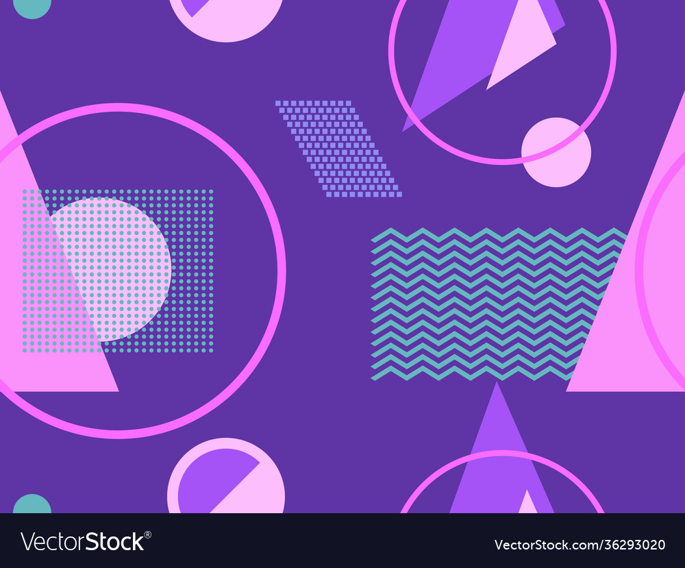 Memphis seamless pattern geometric elements Vector Image