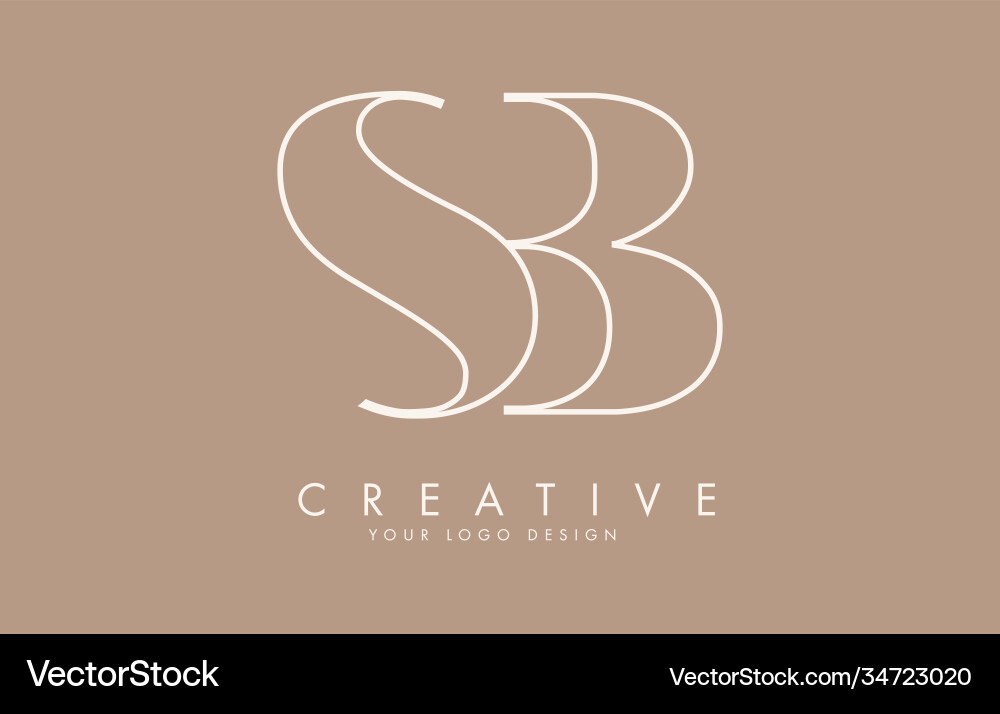 Outline sb s b letters logo design Royalty Free Vector Image