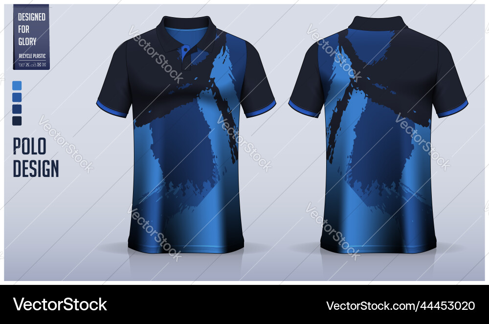 Polo t-shirt mockup design grunge pattern Vector Image
